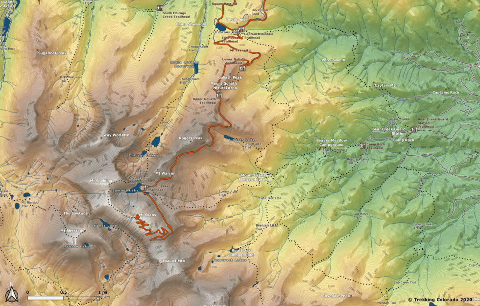 Mt Blue Sky Scenic Byway is the highest paved road in North America