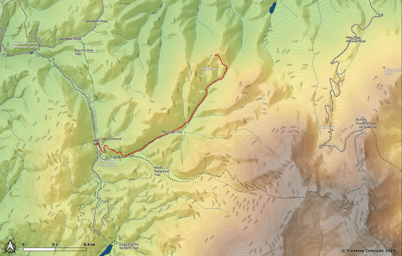 The Crags trail near Colorado Springs is a great hike any time of year.